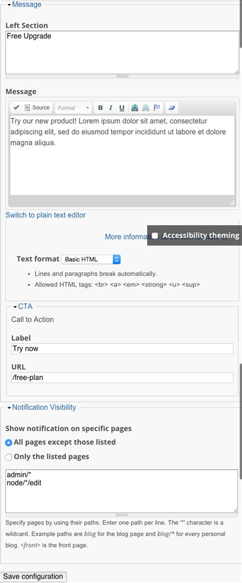 Notification Bar Drupal Org