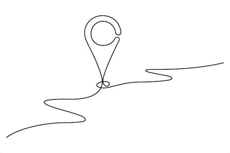 Premium Vector Continuous Single Line Art Drawing Of Location And