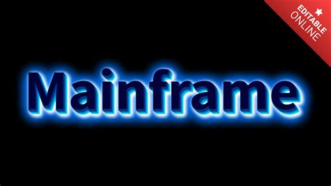 Mainframe | 3D With Blue Glow | Text Effect Generator
