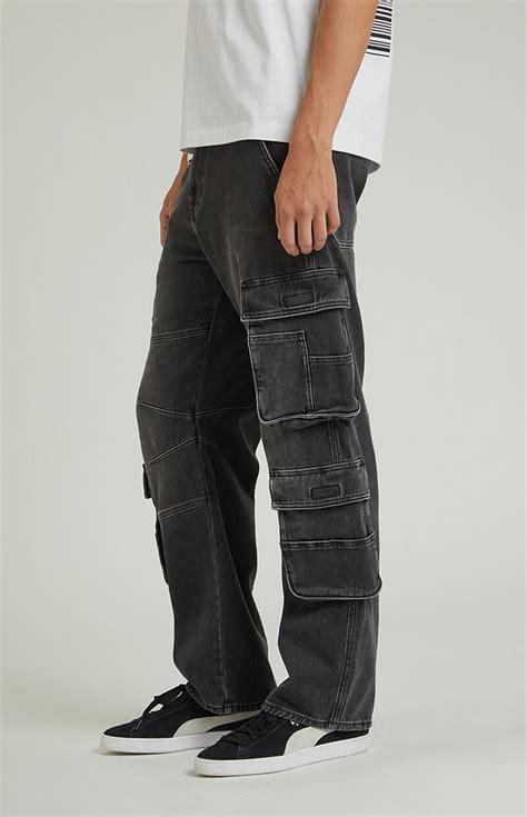 Pacsun Dylan Cargo Baggy Jeans Black Pacsun