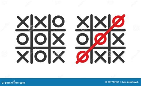 Xox Game Icon Tic Tac Toe Symbol Sign Crosees And Circles Vector