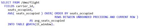 Abap 74 And Beyond 14 Sql Window Expression With Frames