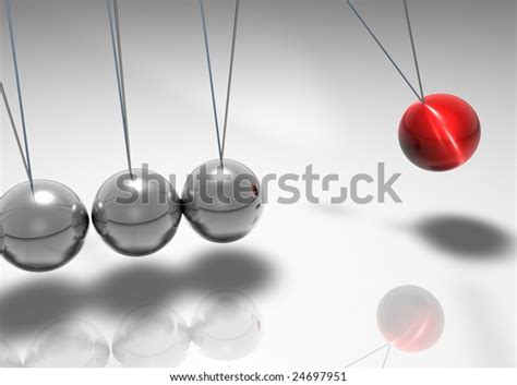 Newtons Cradle Action Reaction Concept 3d Stock Illustration 24697951