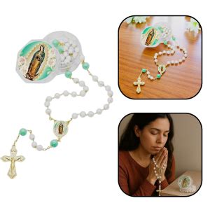 Terço Nossa Senhora De Guadalupe Com Caixinha Acrílica 8 Mm