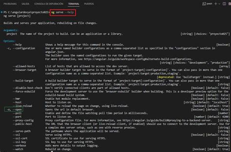 Herramienta Angular CLI Comando Ng Serve