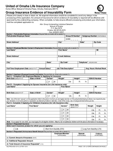 Fillable Online Mutual Of Omaha Eoi Form Fill Online Printable