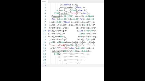 Satisfying Ascii Animation With C 😉 The Doughnut Shaped Code That Generates A Spinning 🍩 Youtube