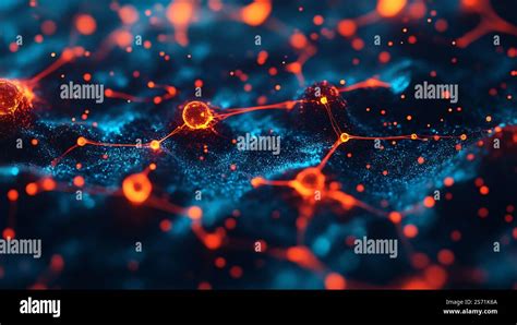 Glowing Peptide Synthesis With Interconnected Molecular Bonds In A Futuristic And Scientific