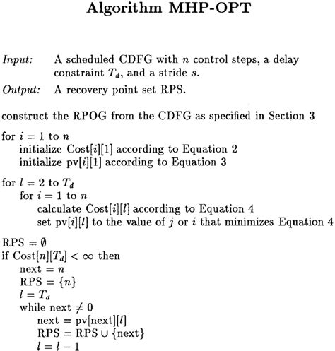 Pseudocode For Algorithm MHP OPT Download Scientific Diagram