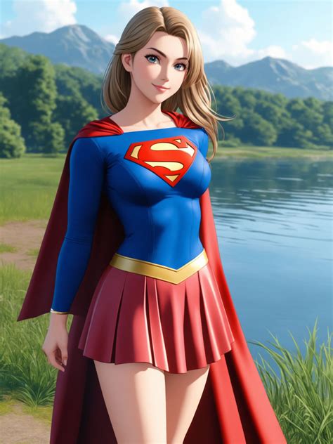 Supergirl Aerith by a lake (4) by elodtrebor on DeviantArt