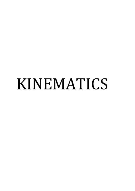 SOLUTION Kinematics Study Guide With Concept Map Studypool