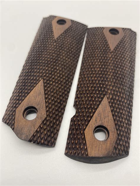 1911 Wood Pistol Grips Double Diamond Ebay