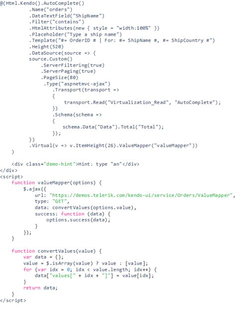 使用telerik在aspnet Core上实现自动完成控件 Csdn博客