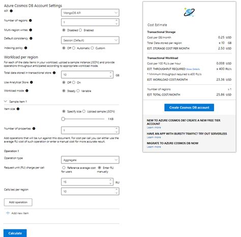 Estimate Costs Using The Azure Cosmos Db Capacity Planner Api For