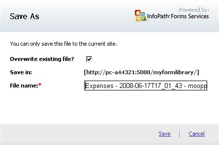 Save Web Based InfoPath Form With The Title As Its File Name SharePoint Stack Exchange