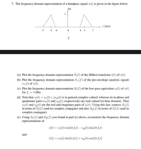Solved 7 The Frequency Domain Representation Of A Bandpass