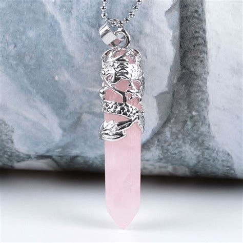 Dragon Crystal Necklace In Stainless Steel For Women