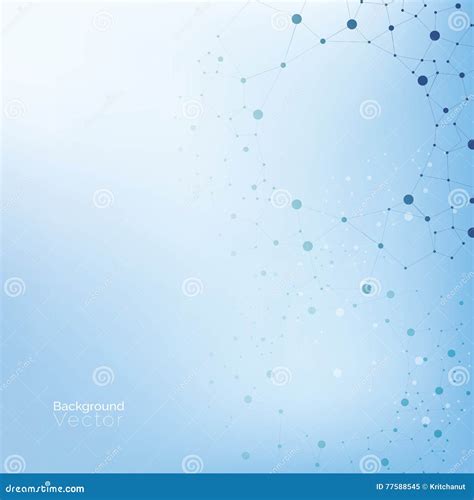 Abstract Gradient Light Blue Background With Molecular Pattern Stock Vector Illustration Of