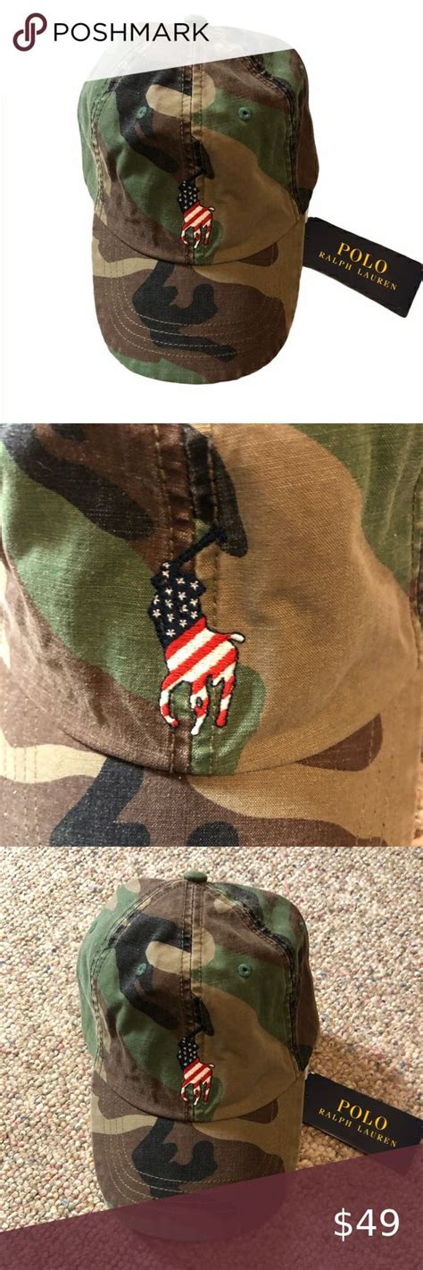 🆕 Polo Ralph Lauren Camo Stars And Stripes Hat Polo Bear Hat Polo