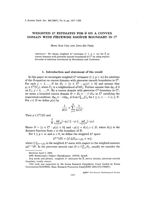 Pdf Weighted Lp Estimates For ∂̄ On A Convex Domain With Piecewise Smooth Boundary In ℂ2
