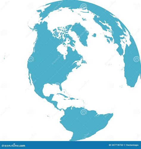 World Map With Outline In The World From Space Coordinate System Stock