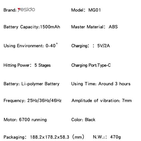 Aparat Pentru Masaj Corporal Yesido Mg01 Cu Acumulator 1500 Mah Usb C