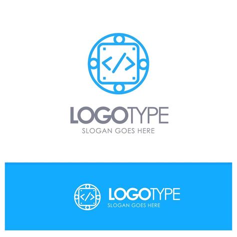 Code Custom Implementation Management Product Blue Outline Logo With