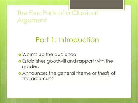 Ppt The Five Parts Of A Classical Argument Powerpoint Presentation Free Download Id2678689 Ppt The Five Parts Of A Classical Argument Powerpoint Presentation Free Download Id2678689