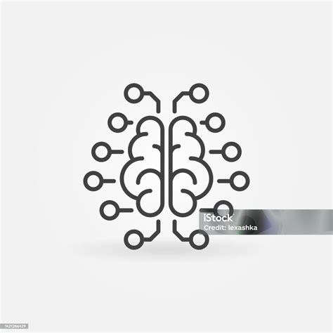 Artificial Intelligence Brain Vector Outline Icon Stock Illustration - Download Image Now ...