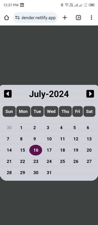 Zain Iqbal On Linkedin Calender Using Html Css Javascript