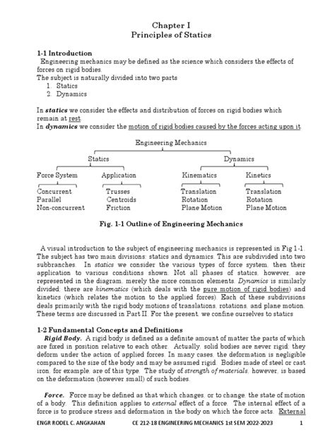 Chapter 1 Principles Of Statics 2ce 4 Pdf Force Euclidean Vector