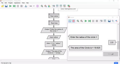 Area Of The Circle Flowchart Testingdocs