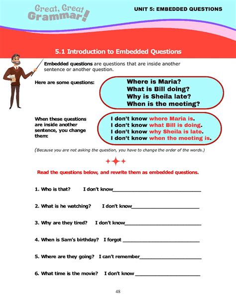 ESL Grammar EMBEDDED QUESTIONS 1 Introduction Stickyball ESL Lessons