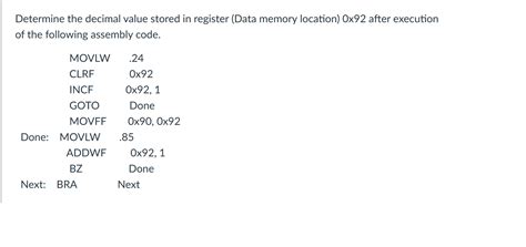 Solved Determine The Decimal Value Stored In Register Data Chegg
