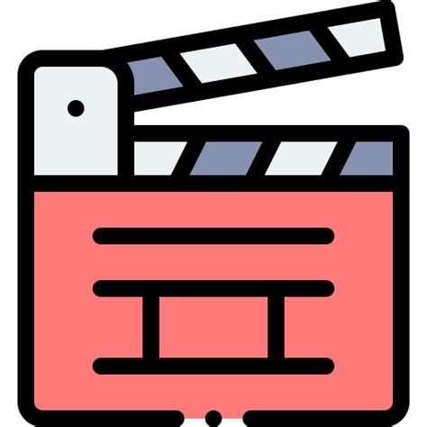 Clapperboard Detailed Rounded Lineal Color Icon