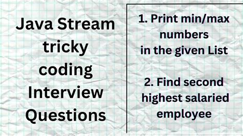 Java Streams For Interviews Frequently Asked Coding Challenges Find Second Highest Salaried