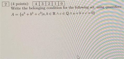 solved 4 points write the belonging condition for the