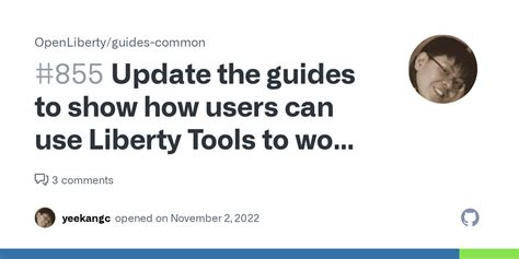Update The Guides To Show How Users Can Use Liberty Tools To Work With The Guides Issue