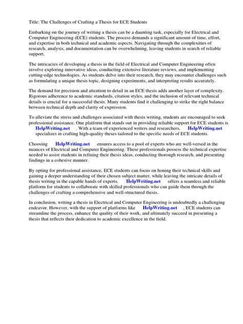 Ece Thesis Writing Challenges Pdf Social Science