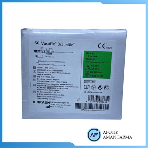 Vasofix 18 B Braun Per Box Apotek Aman Farma