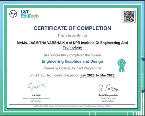 Jasmitha Varsha On Linkedin Collegeconnect L Course Completion Certificate Engineering