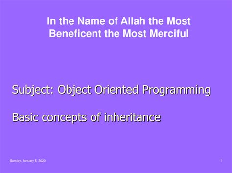 Ppt Object Oriented Programming Basic Concepts Of Inheritance Powerpoint Presentation Id