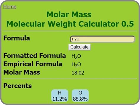Molar Mass Molecular Weight Calculator Online Molar Mass Molecular