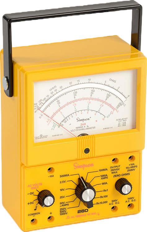 Simpson 260 8xpi Led Analog Yellow Industrial Volt Ohm With Led Backlight Tequipment