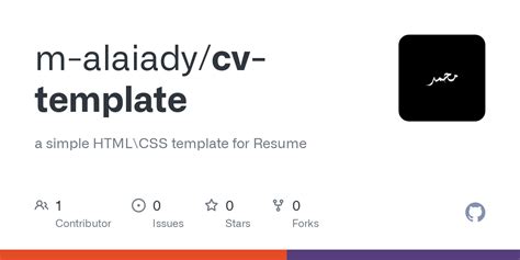GitHub M Alaiady Cv Template A Simple HTML CSS Template For Resume