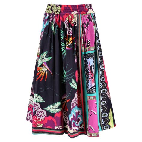 Dolce And Gabbana Pleated Floral Print Short Skirt For Sale At 1stdibs