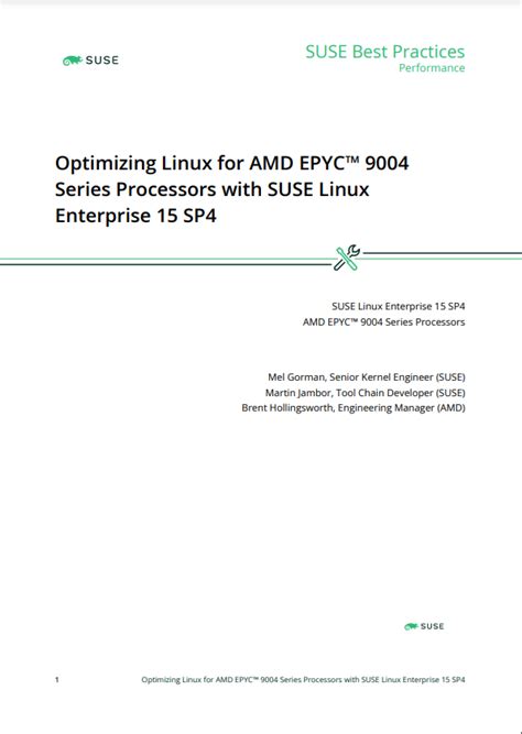 New Tuning Guide Optimizing Linux For AMD EPYC Series Processors SUSE Communities