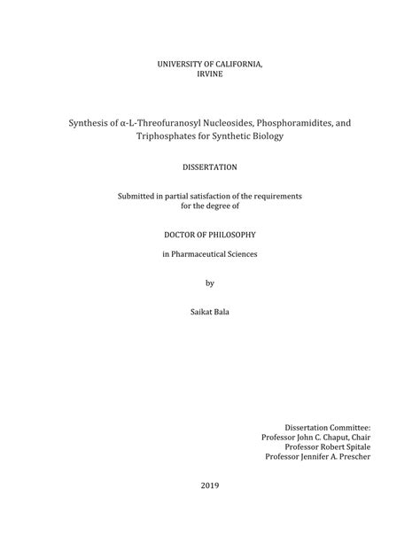 Pdf Synthesis Of α L Threofuranosyl Nucleosides Phosphoramidites And Triphosphates For