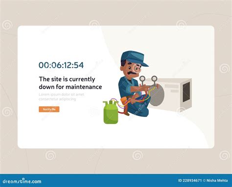 Website Maintenance Page Splash Screen Template Design Stock Vector Illustration Of Login