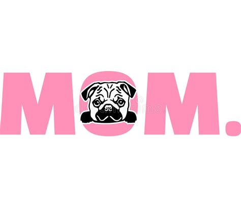 Pug Mom In Pink Stock Vector Illustration Of Breed 135875458